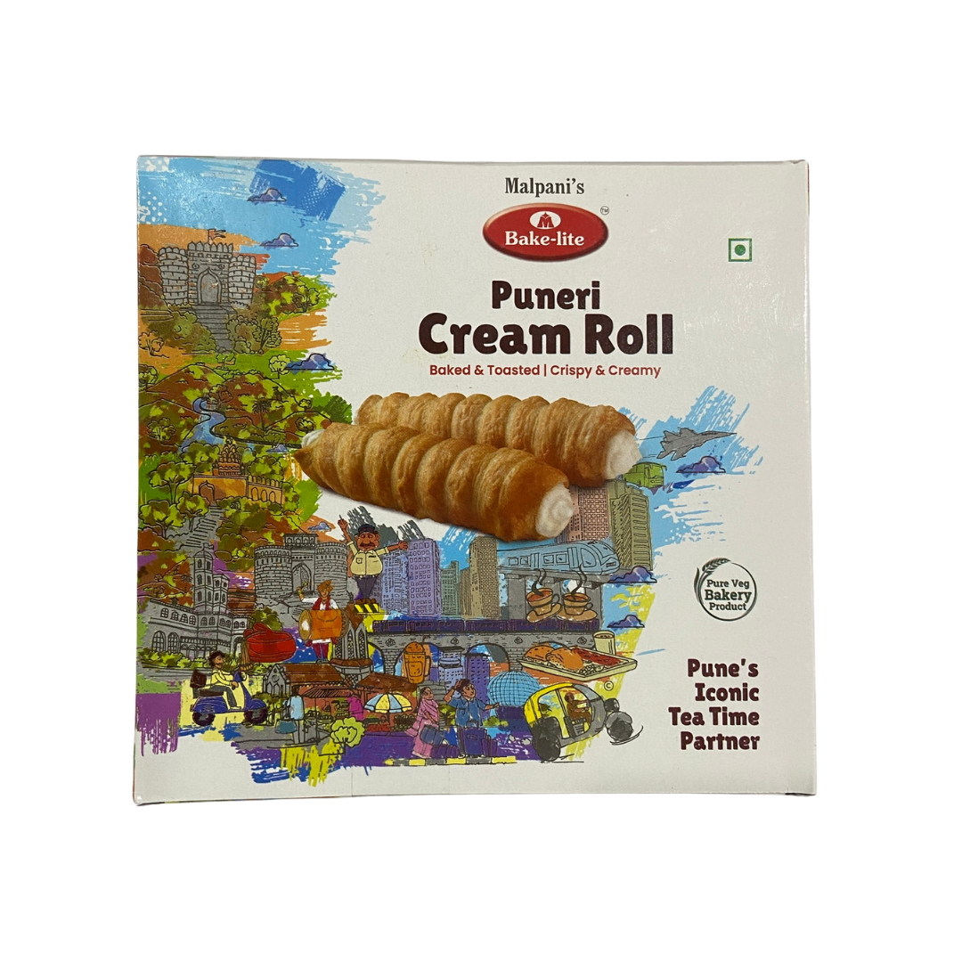 Bake-lite Puneri Cream Roll | Flaky Pastry Snack
